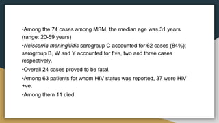 Invasive meningococcal disease in MSM | PPT