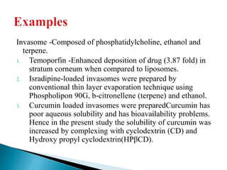 INVASOMES NOVEL VESICULAR CARRIERS FOR DRUG DELIVERY | PPTX