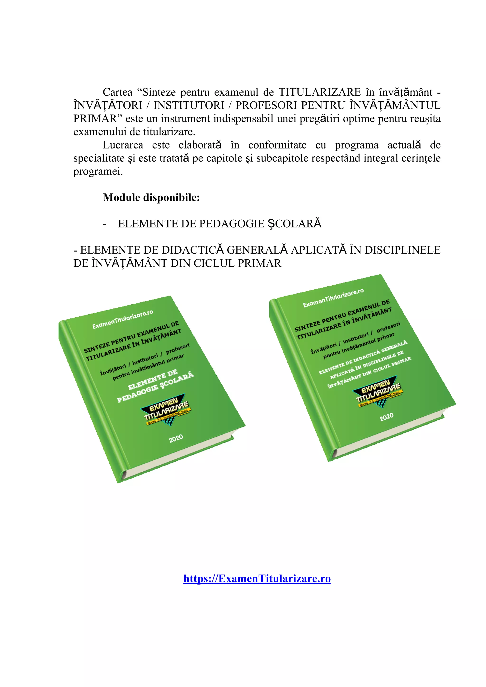 Invatatori - programa examen titularizare | PDF