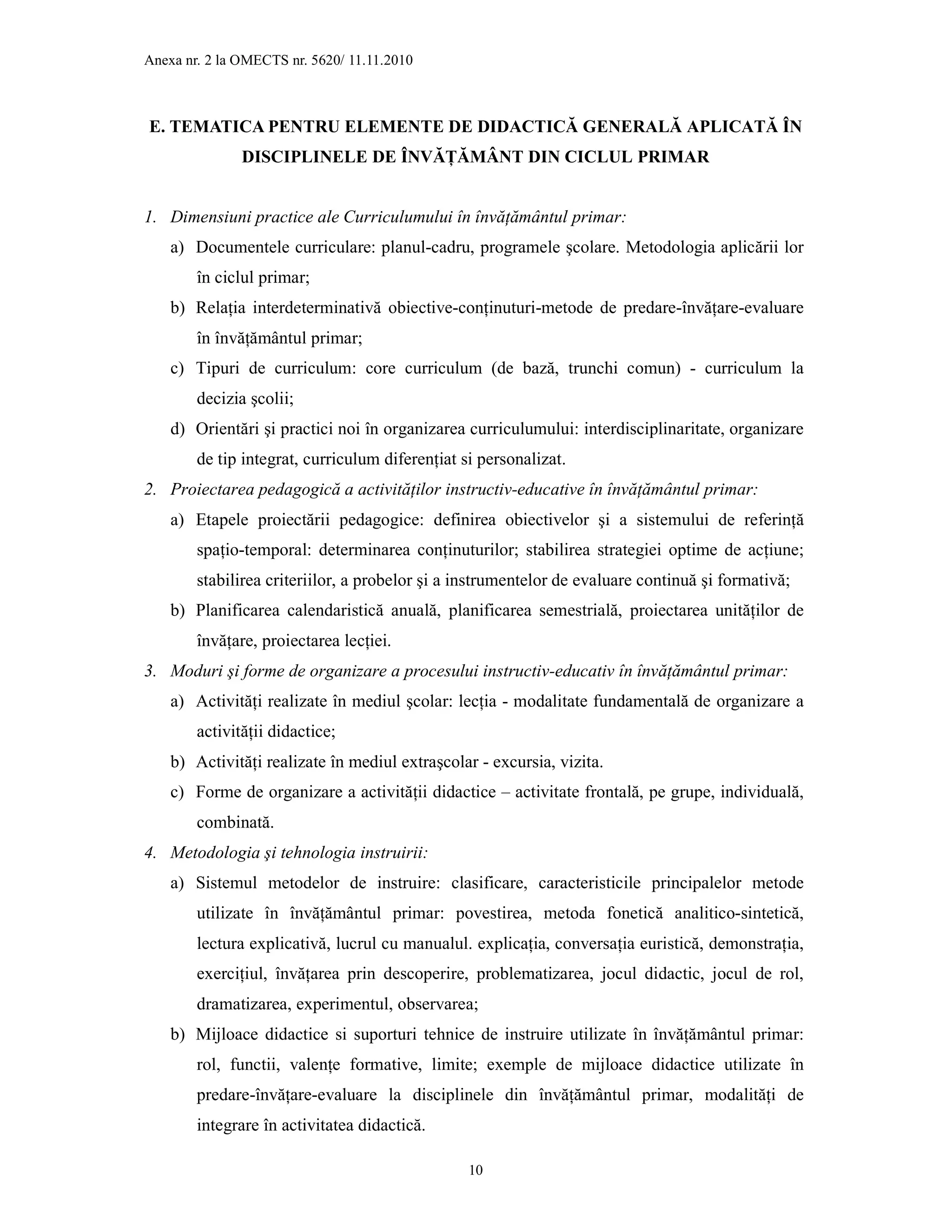 Invatatori - programa examen titularizare | PDF