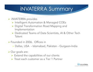iNVATERRA Intelligent Automation & Digital Transformation | PDF