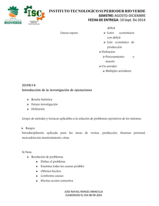 Inv de operaciones el metodo grafico | DOCX