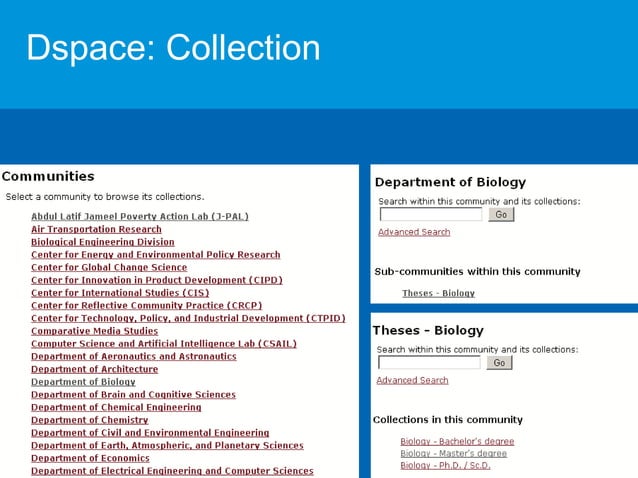 Digital Library Repository: Invenio vs Dspace | PPT | Databases | Computer Software and Applications