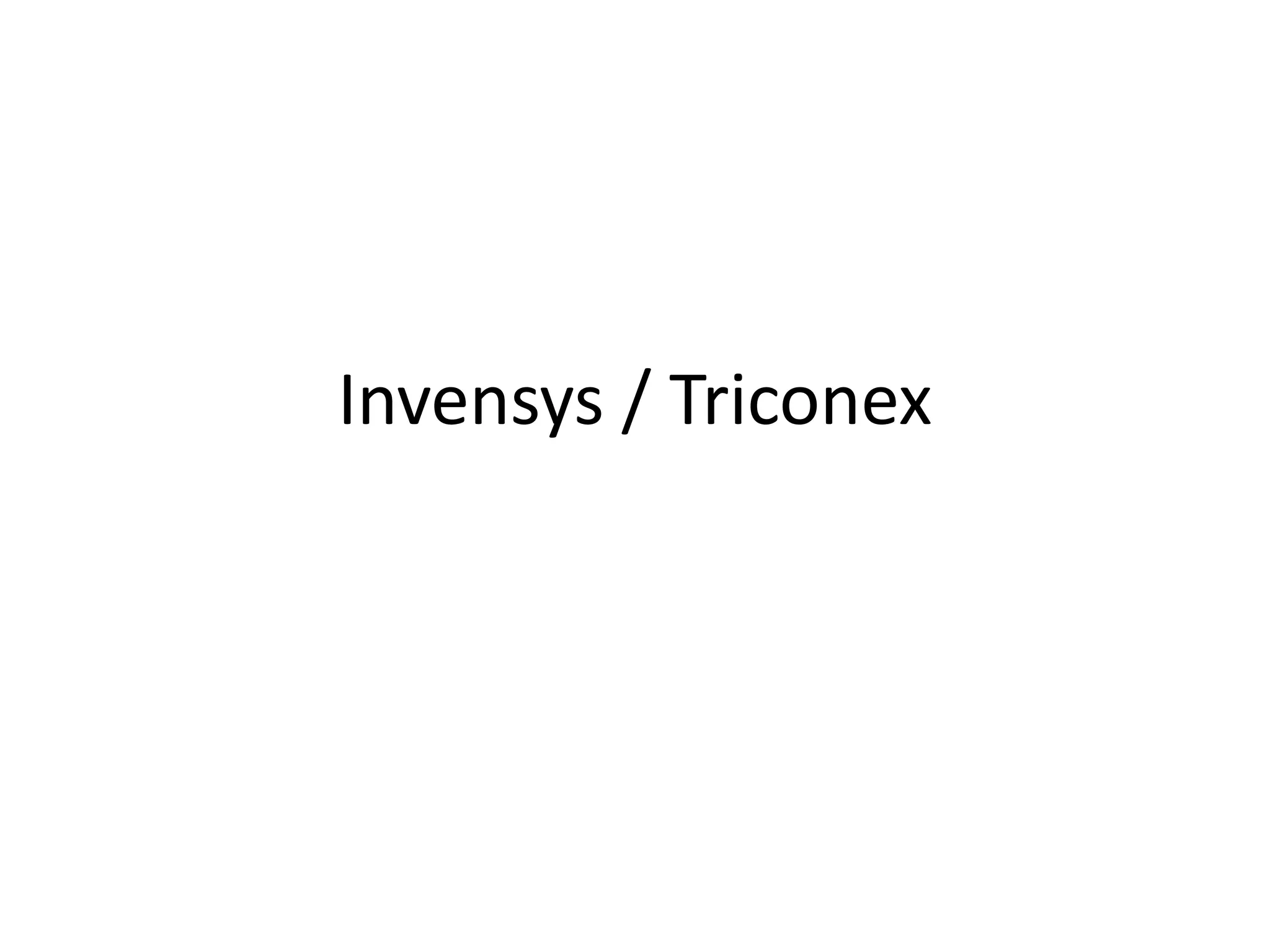 Invensys / Triconex | PDF