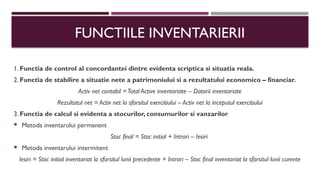 Inventarierea - procedeu al metodei contabilitatii | PPTX