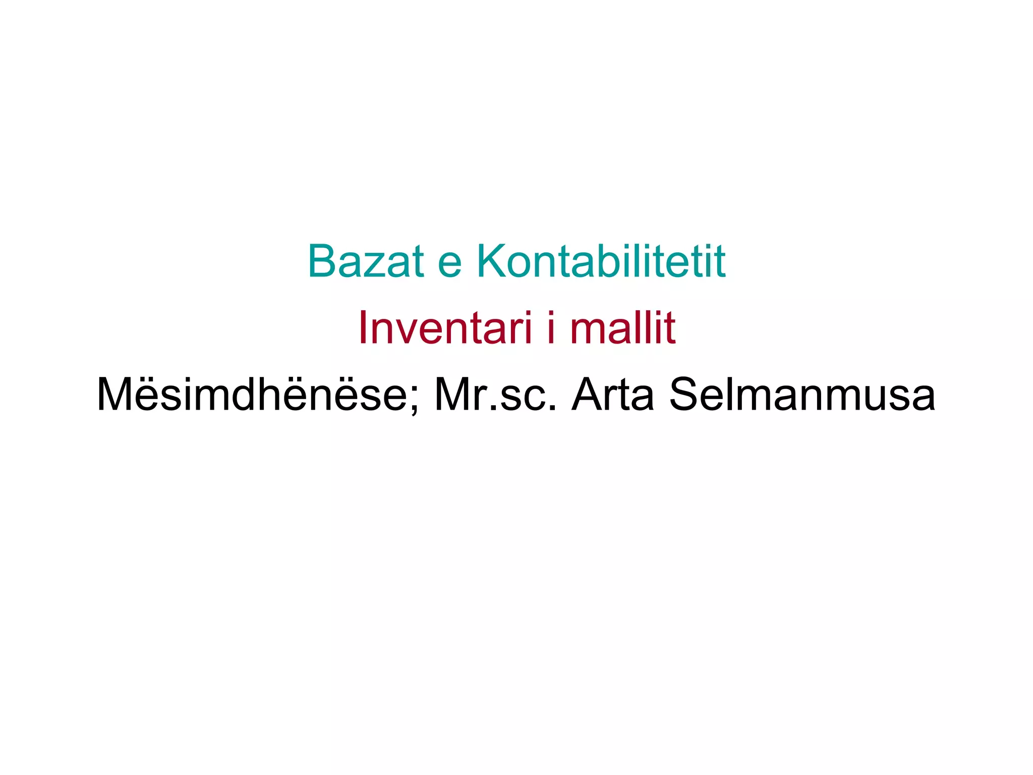 Inventari i mallit | PPT