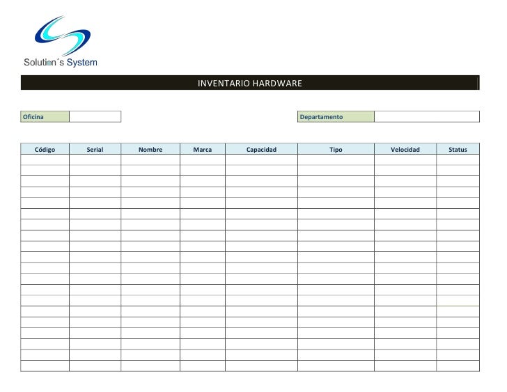Formato de Inventario Hardware && Software