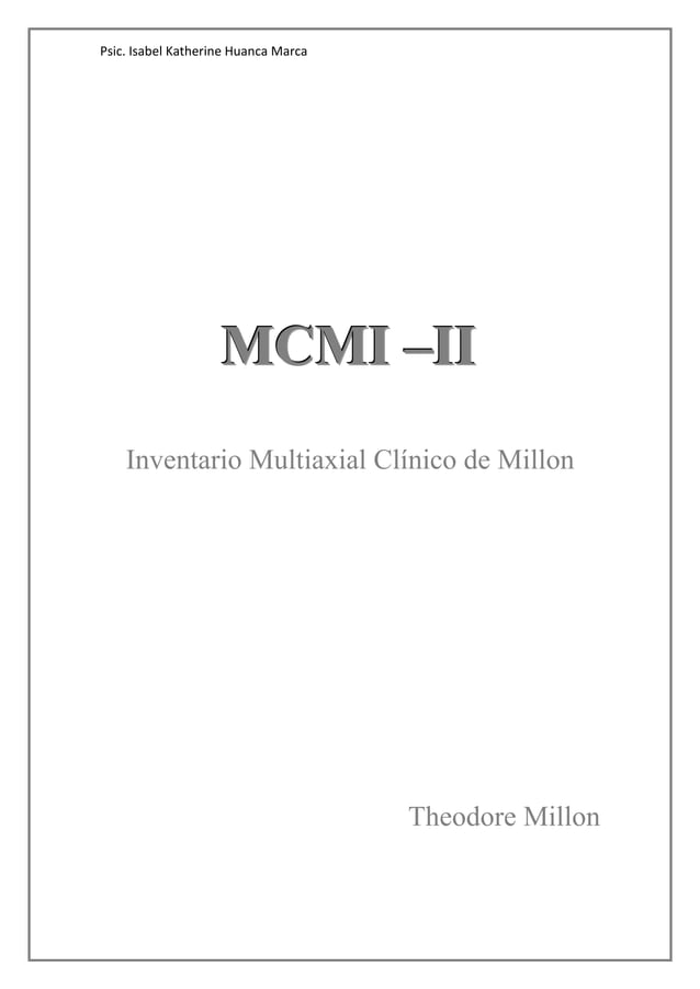 INVENTARIO MULTIAXIAL CLINICO DE MILLON (MCMI-II) Cuadernill.pdf
