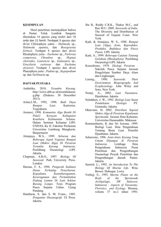 Inventarisasi dan identifikasi makroalga di teluk lombok | PDF