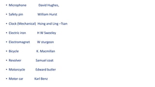 Invented by Whom.common inventions and their inventors | PPTX