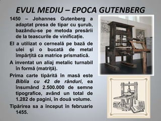 Inventii care au revolutionat lumea - tiparul | PPTX