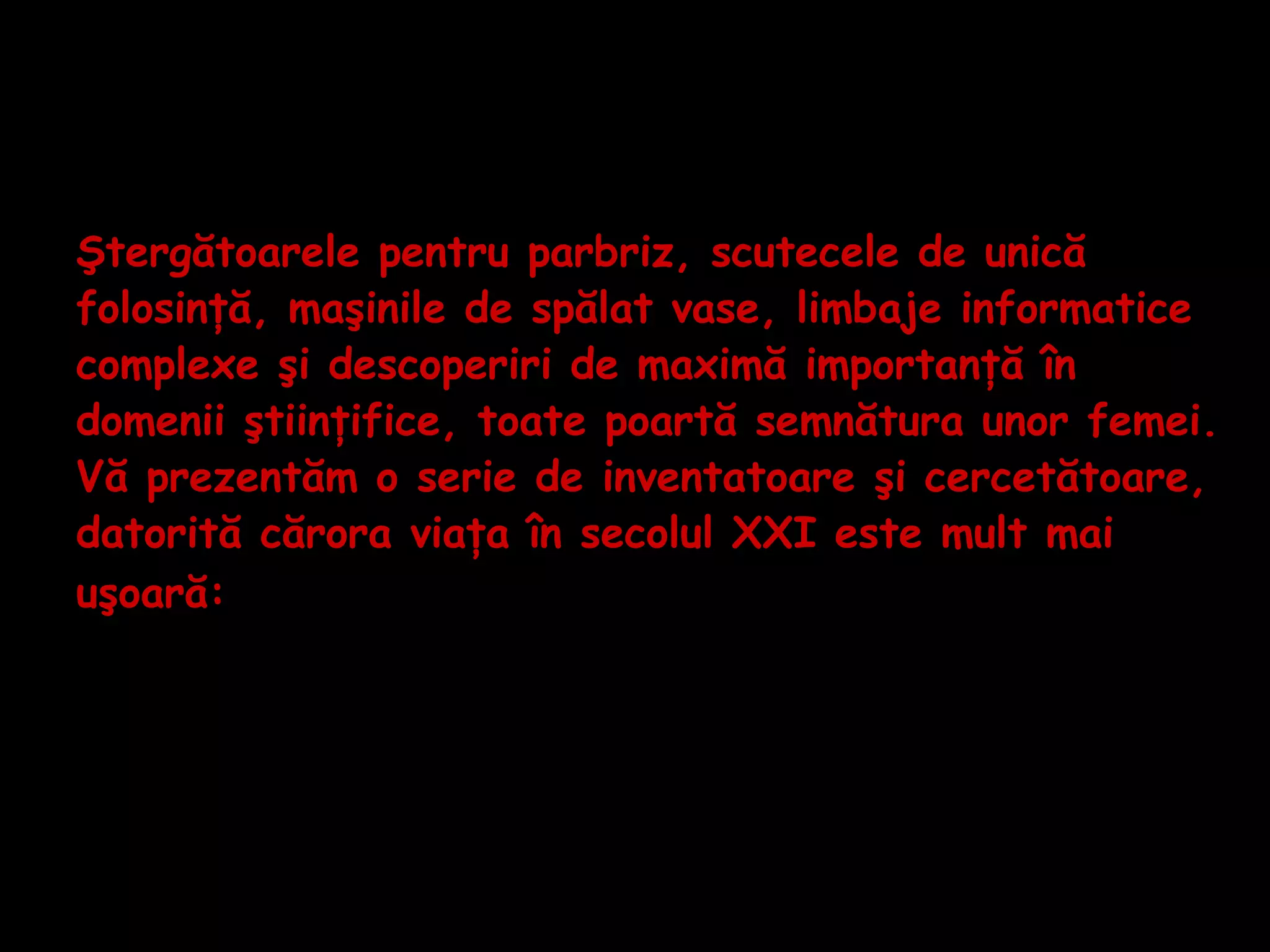 Inventii care au schimat lumea brevetate de femei (sc) | PPS