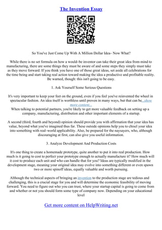 Invention Essay | PDF