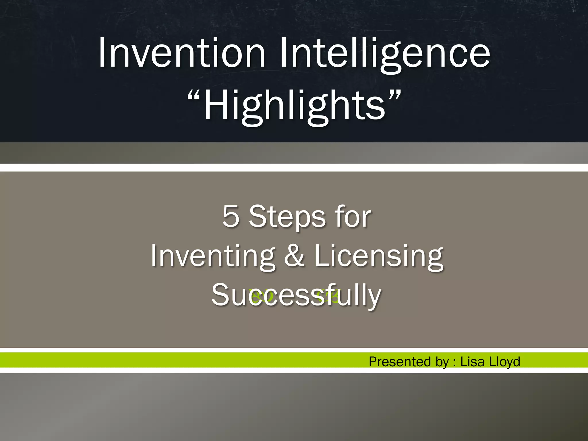 5 Steps to Inventing & Licensing Successfully | PPT