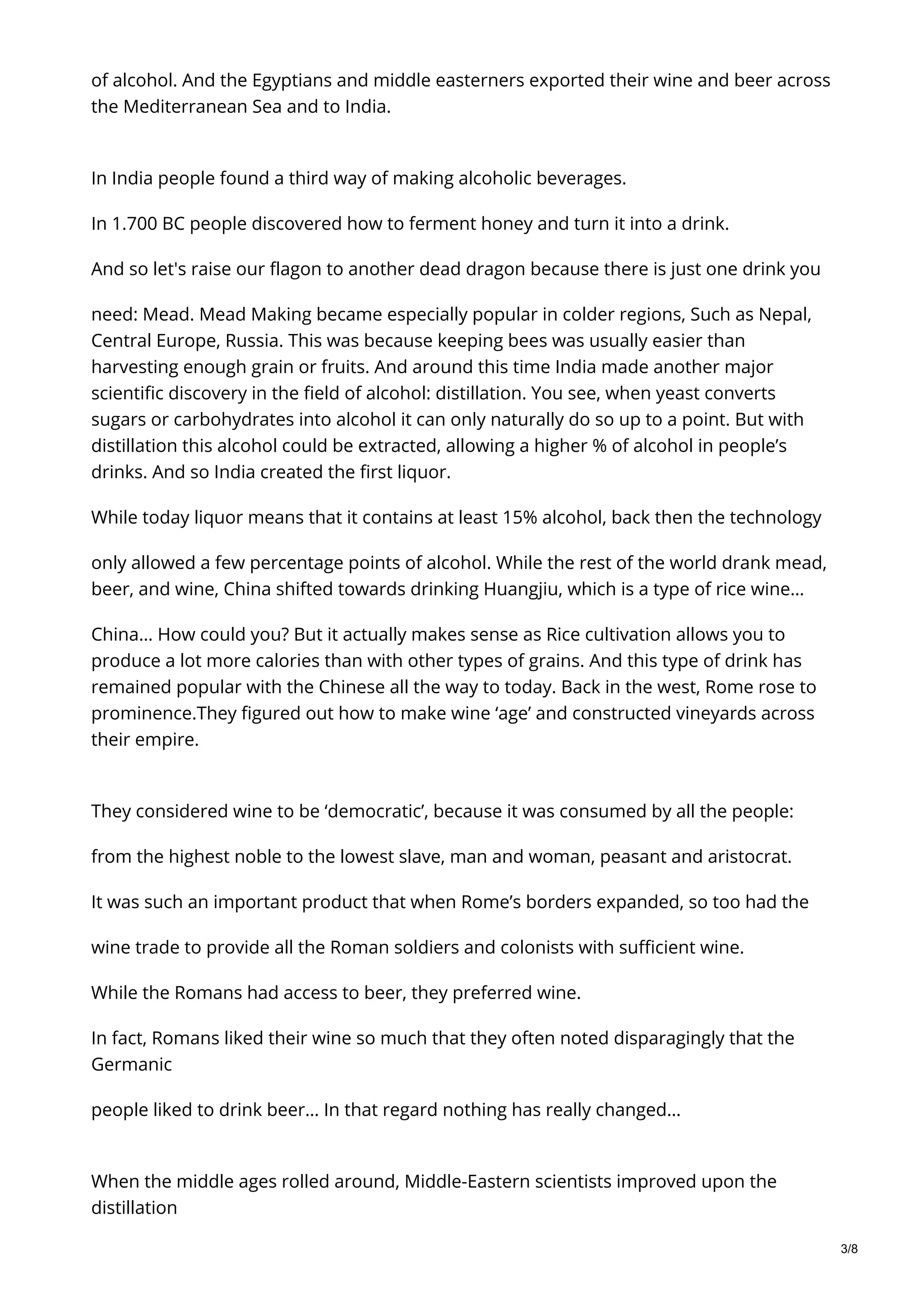 Invention of alcohol | PDF | Alcoholic Beverages | Food & Drink