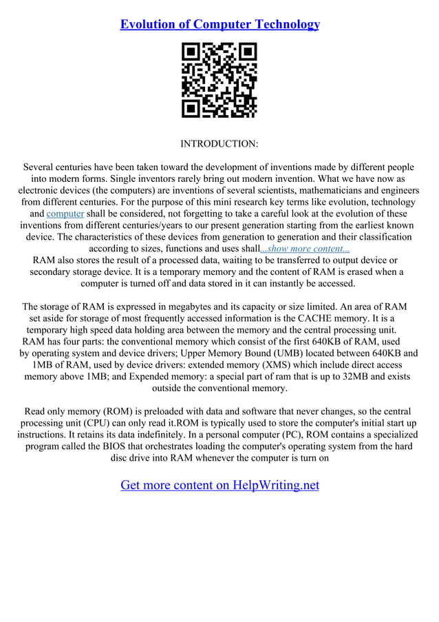 Invention Of Computer Essay | PDF