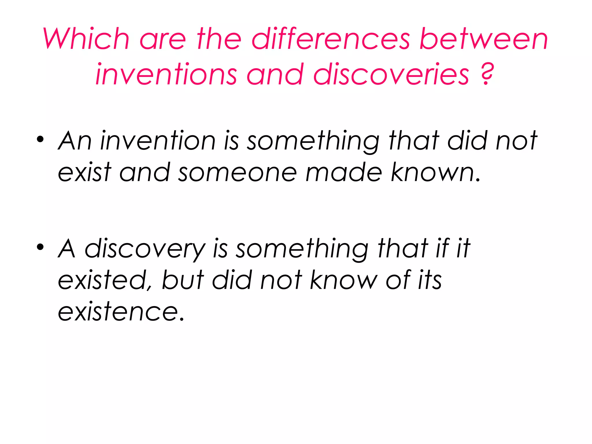 Inventions and Discoveries Cristina | PPT | Science