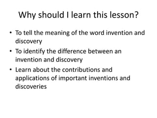 Inventions and disoveries | PPTX