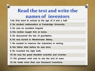 Inventions and inventors | PPTX