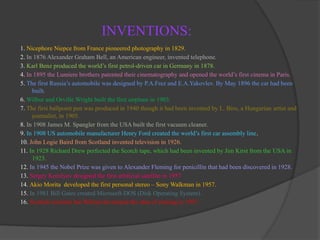 INVENTIONS AND INVENTORS in history of television | PPTX