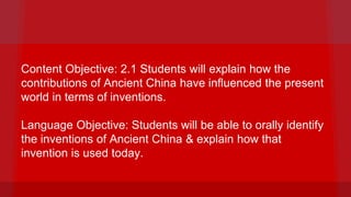 Inventions from ancient china | PPTX