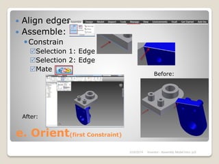 Inventor assembly modeling explicaciones | PDF