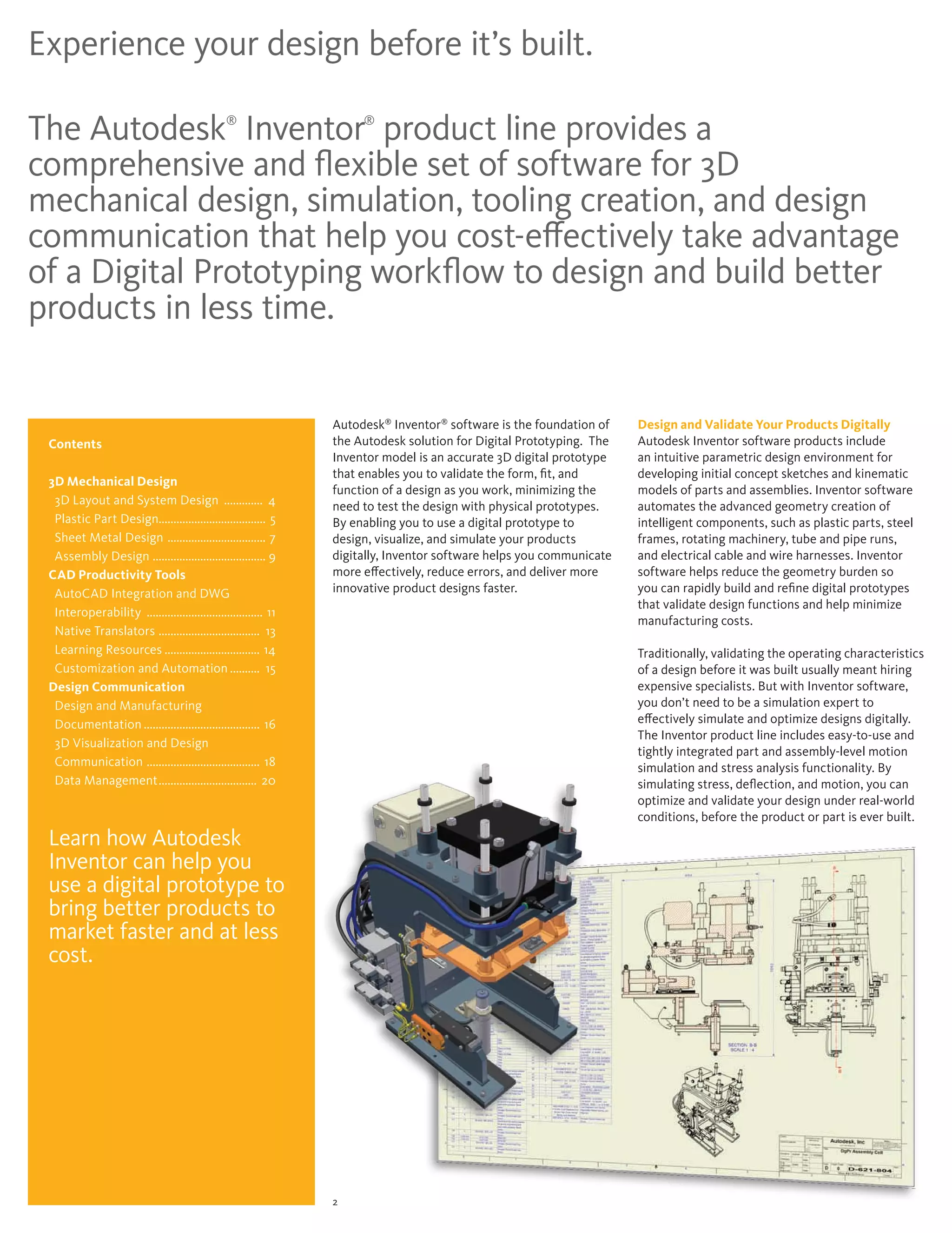 Inventor 2011 Detail Brochure | PDF | Graphics Software | Computer ...