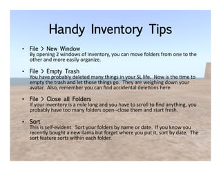 Inventory Management in Second Life | PDF