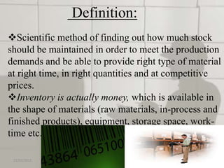 Process of Inventory management & control | PPTX
