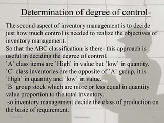 Process of Inventory management & control | PPTX