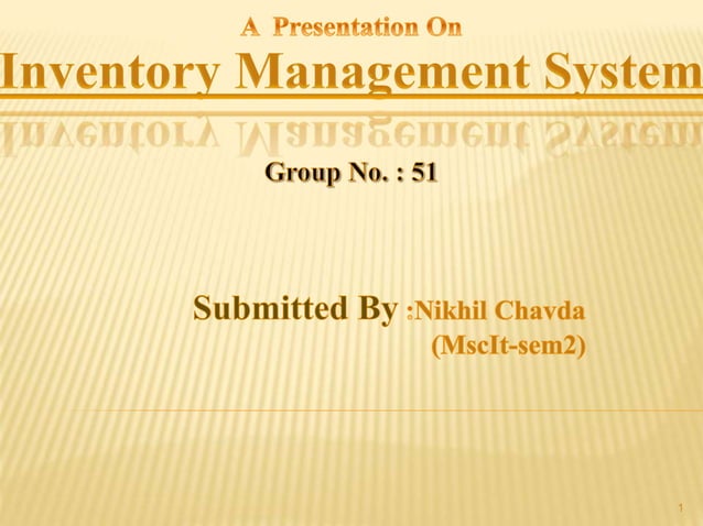 Inventory Management System | PPT