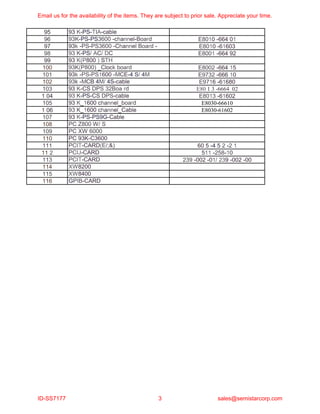 Tester Equipment Parts Inventory | PDF