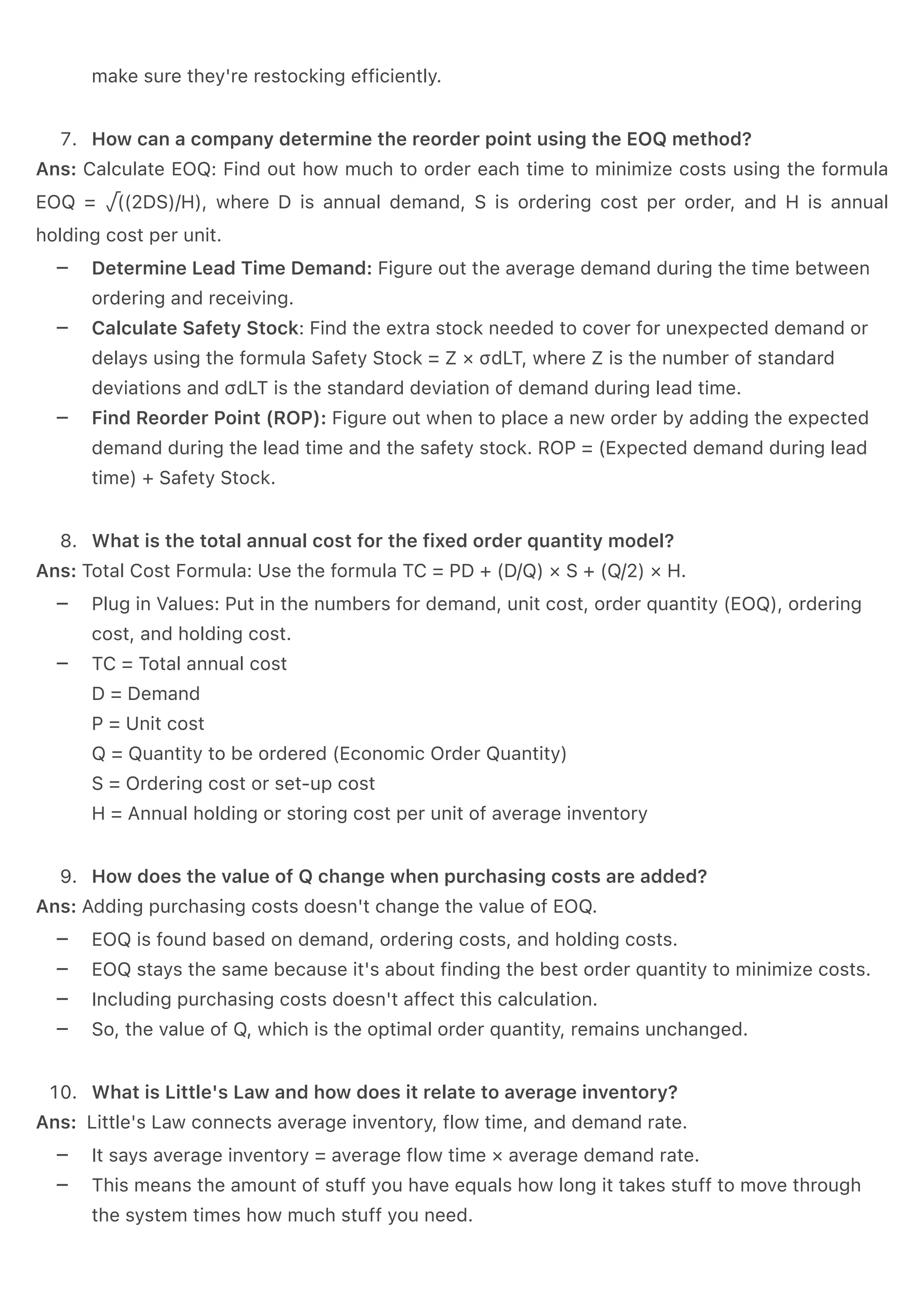 Inventory , Forecasting, Quality Management | PDF