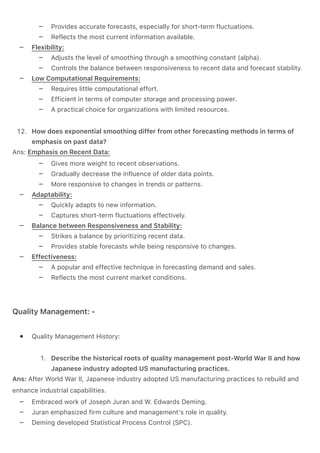 Inventory , Forecasting, Quality Management | PDF | Logistics | Business
