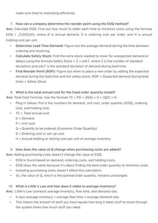 Inventory , Forecasting, Quality Management | PDF