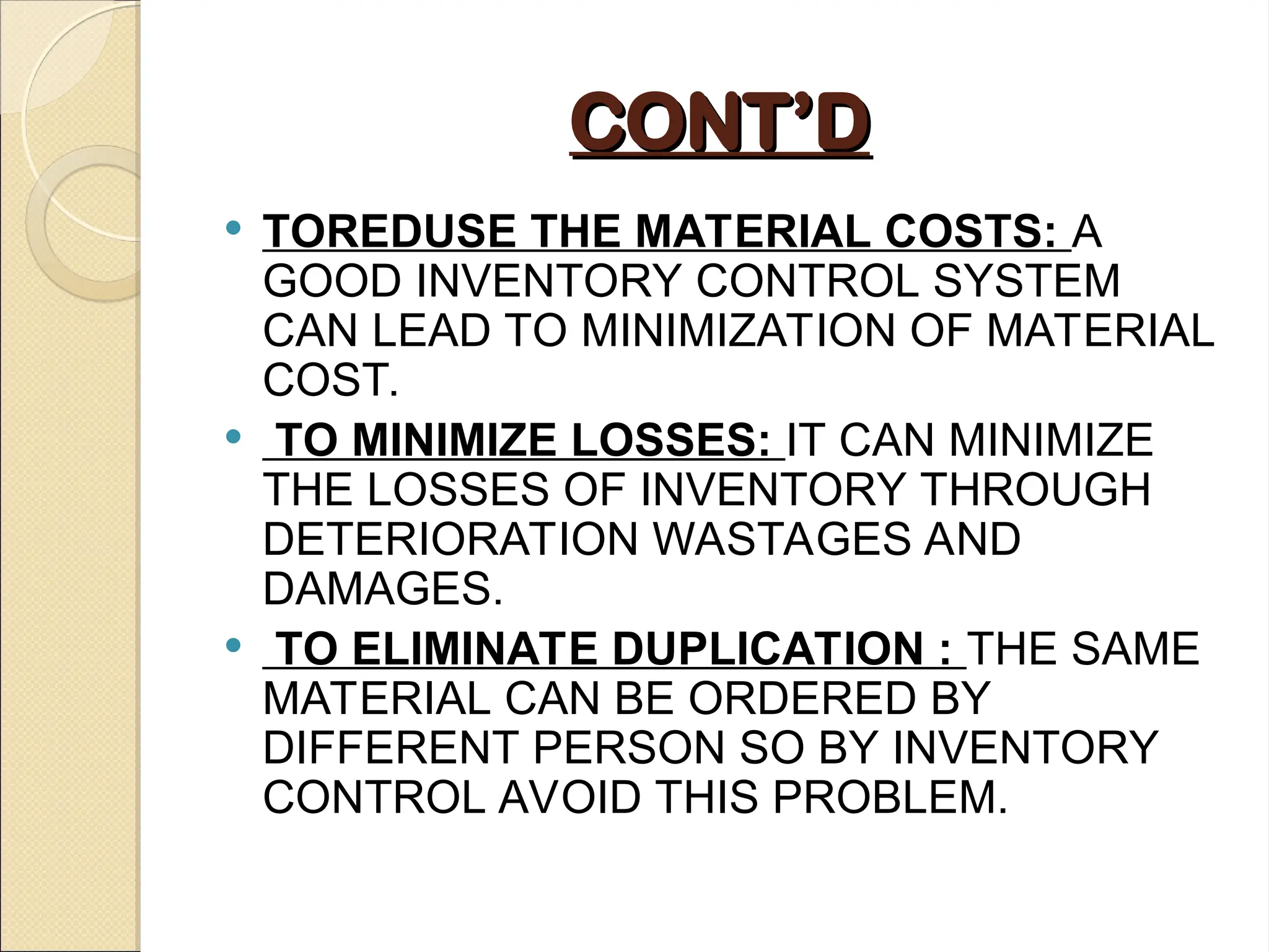 inventory-control presentation details ppt | PPT