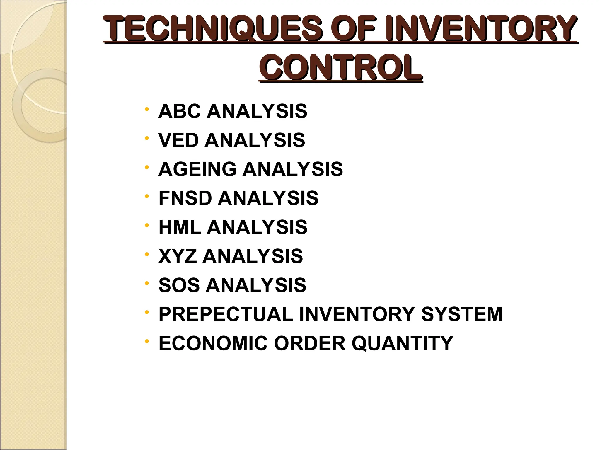 inventory-control presentation details ppt | PPT