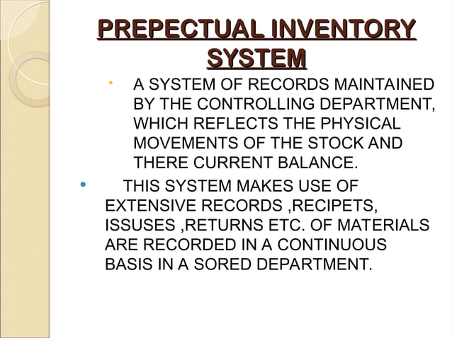 inventory-control presentation details ppt | PPT