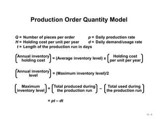 Productions & Operations Management Chapter 12 | PPT