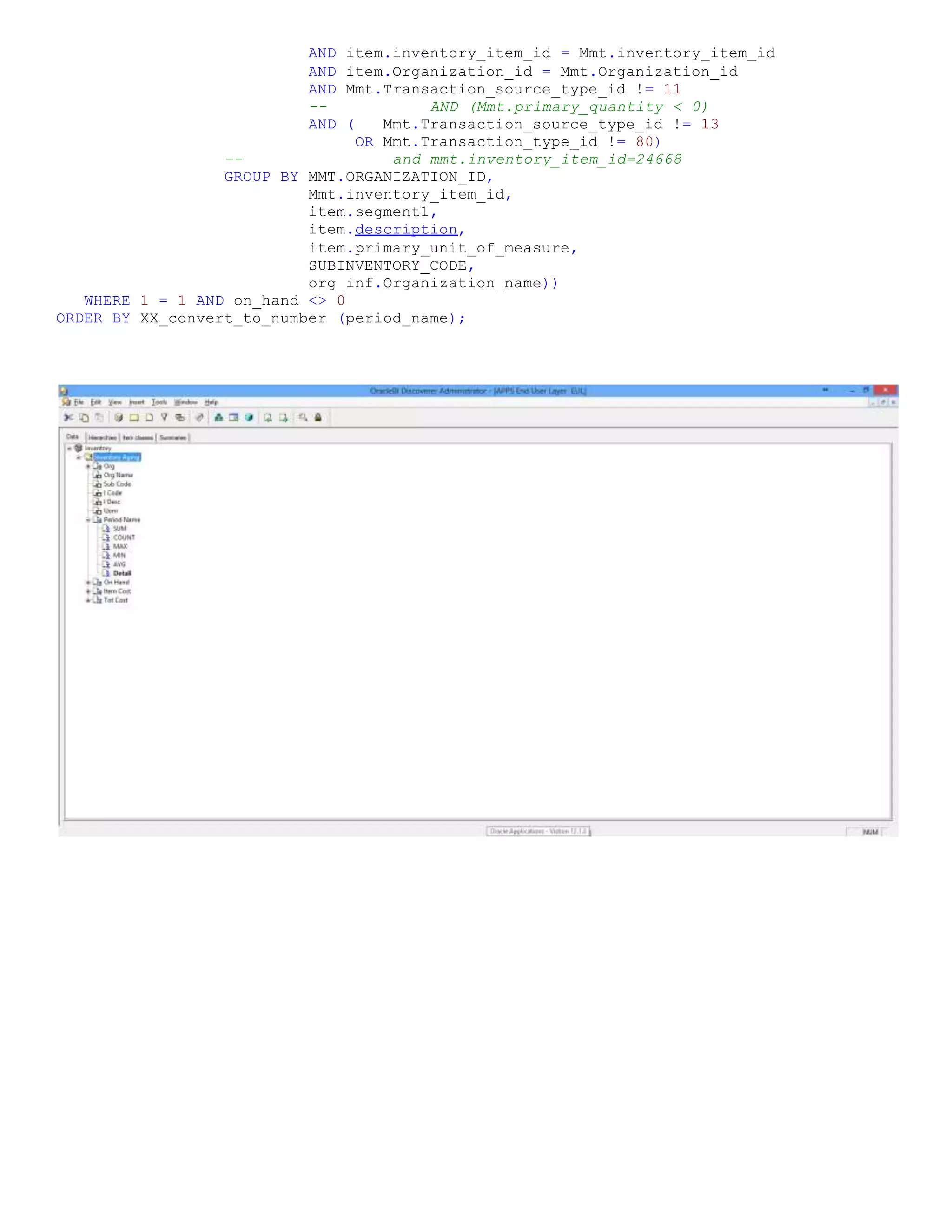 Inventory Aging Report Using Oracle Discoverer Desktop Pdf