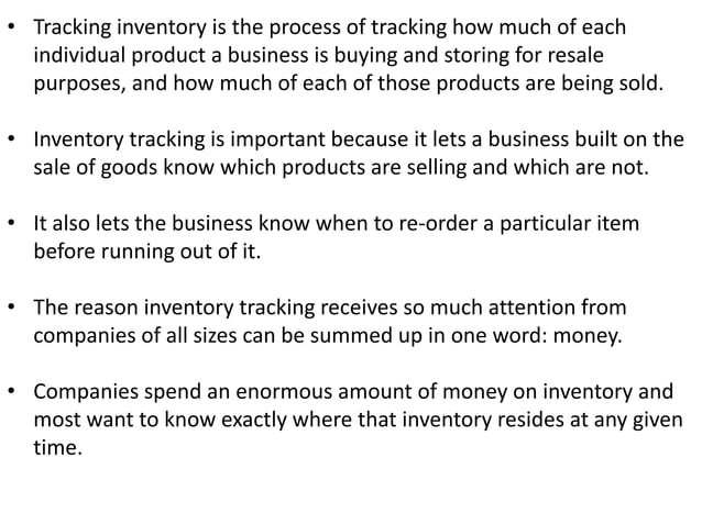 Inventory Tracking Methods | PPT