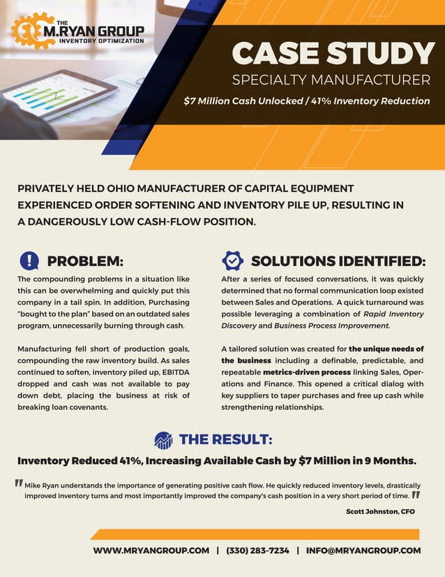 Inventory Case Study - Privately Held Specialty Manufacturer | PDF | Free Download