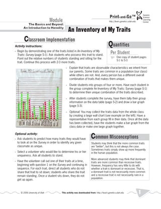Inventory of my traits | PDF