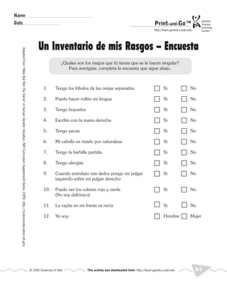 Inventory of my traits | PDF