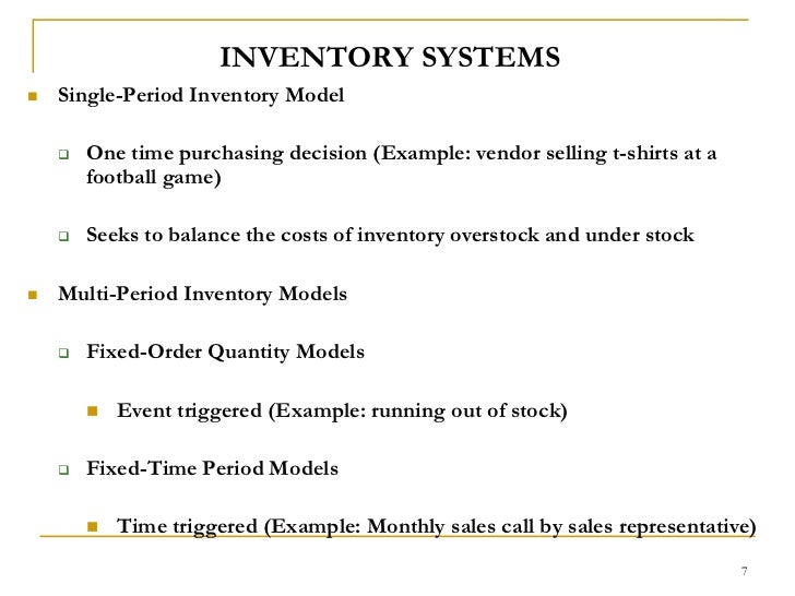 Inventory control
