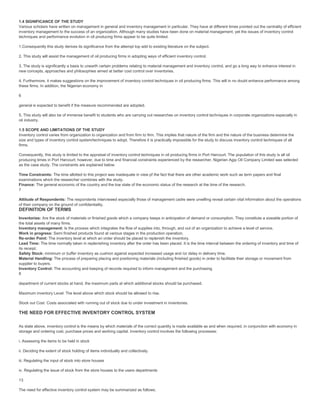 Inventory control | DOCX | Logistics | Business