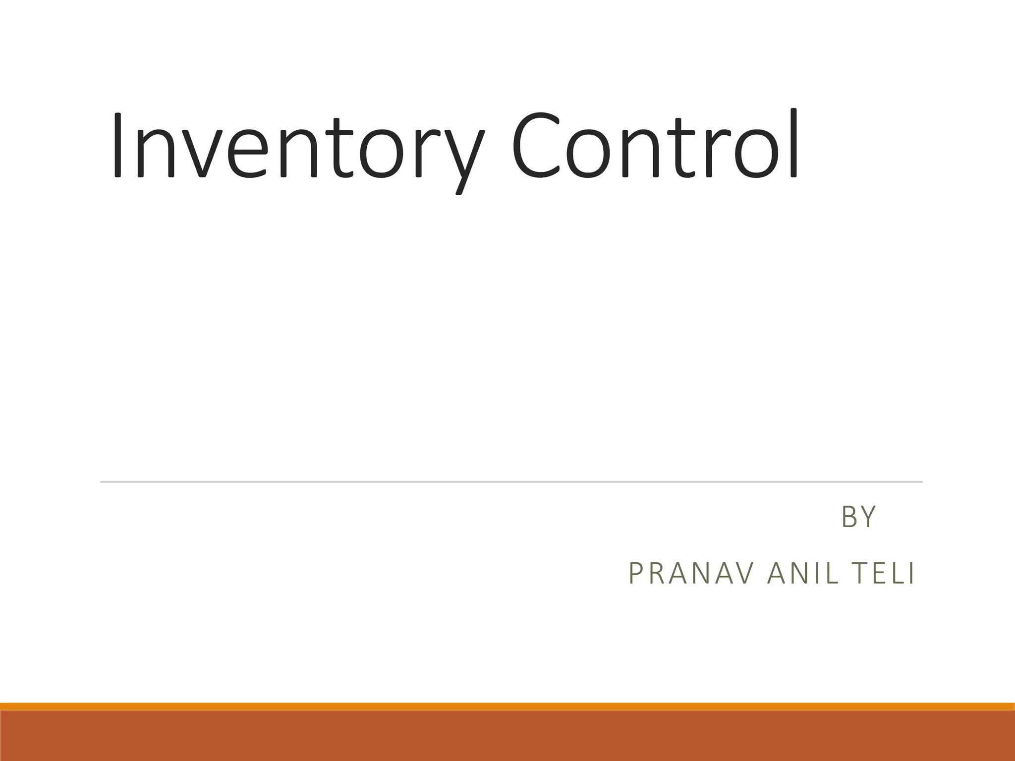 Inventory control | PPT