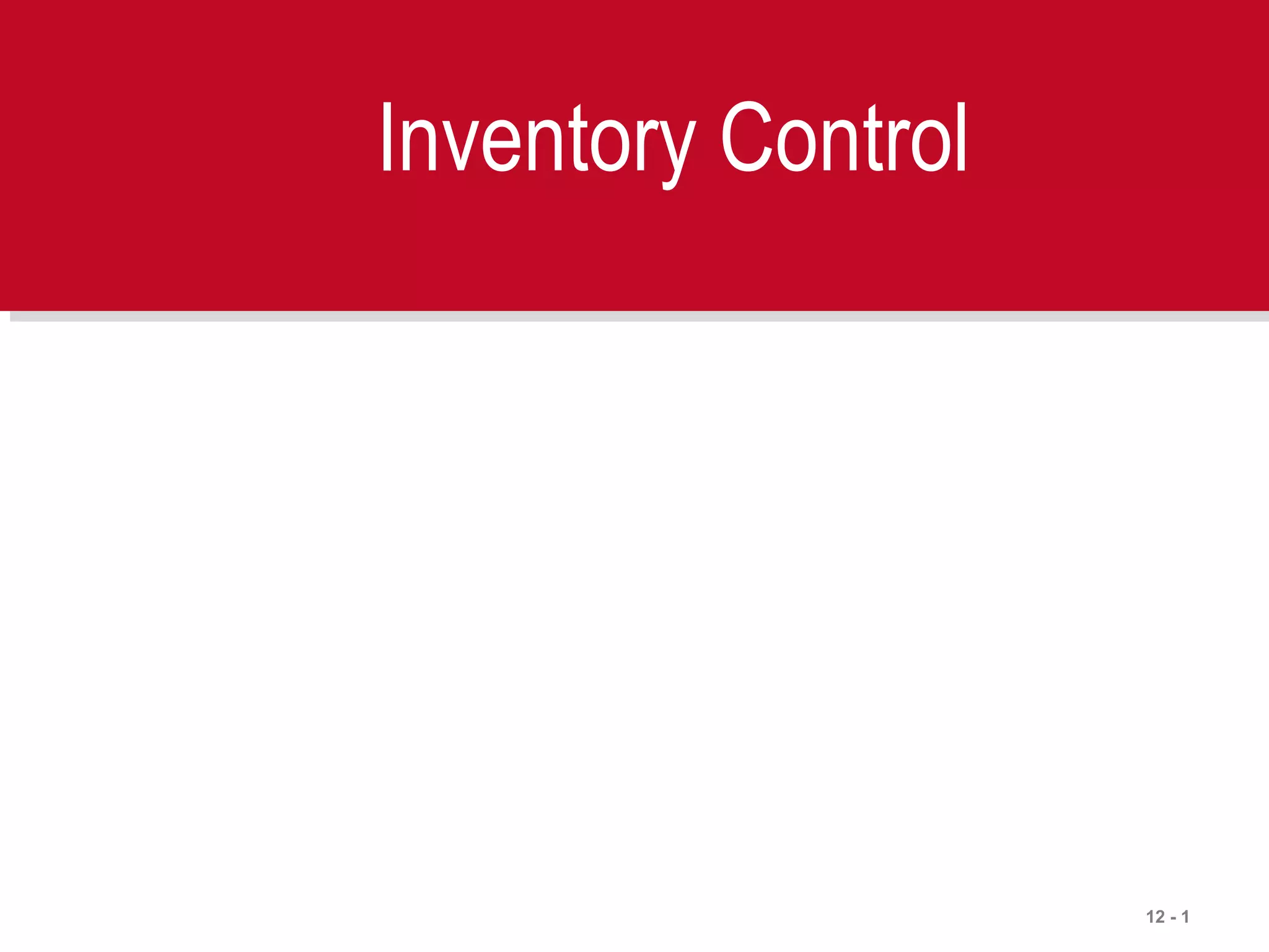 Inventory control (management) | PPT
