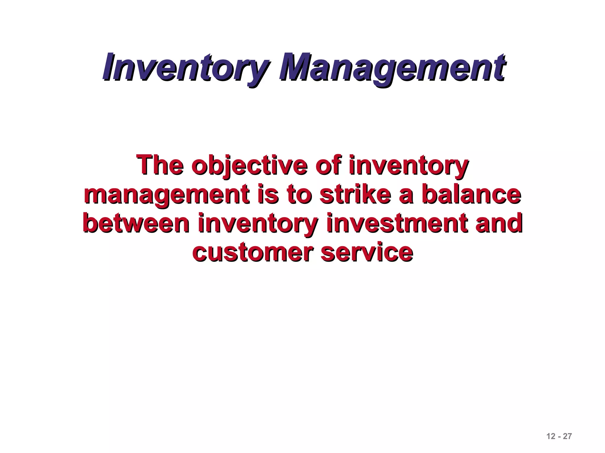 Inventory control (management) | PPT | Business | Business and Finance
