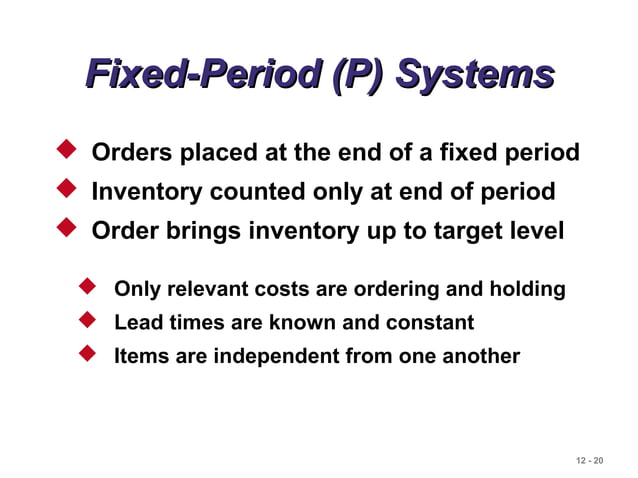 Inventory control (management) | PPT | Business | Business and Finance